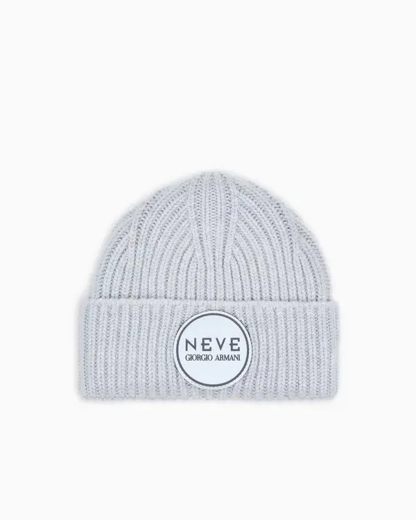 Giorgio Armani Neve Ribbed Cashmere Beanie - Grey