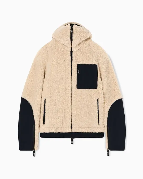 Giorgio Armani Neve Cashmere And Silk Hooded Pea Coat - Beige