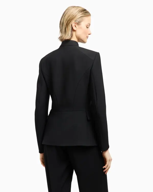 Giorgio Armani Stretch Wool And Velvet Jacket - Black