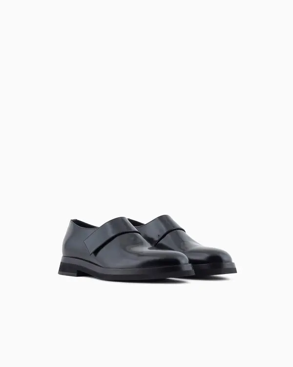 Giorgio Armani Calfskin Monk Straps - Black
