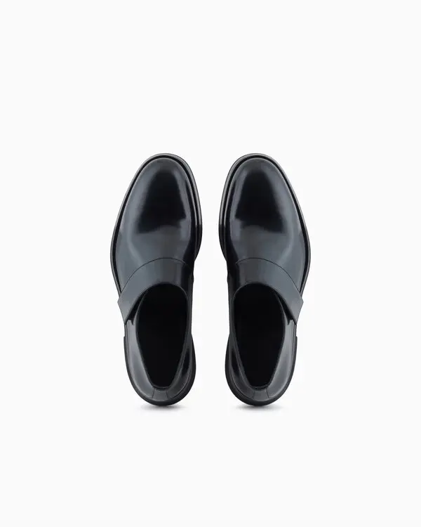 Giorgio Armani Calfskin Monk Straps - Black