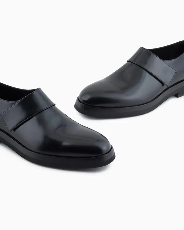 Giorgio Armani Calfskin Monk Straps - Black