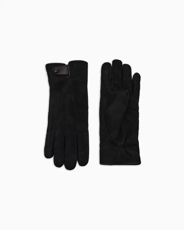 Giorgio Armani Shearling Sheepskin Gloves - Black