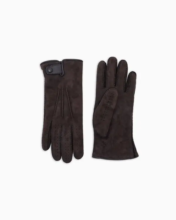 Giorgio Armani Shearling Sheepskin Gloves - Brown
