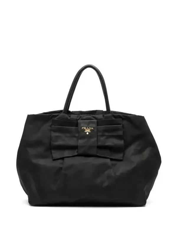 Prada 1990s Logo-lettering Bow-detail Handbag