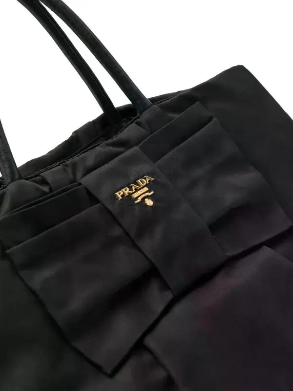 Prada 1990s Logo-lettering Bow-detail Handbag