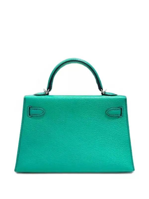 Hermès Special Order Mini Kelly Sellier 20 Verso Chèvre Leather Tote - Green