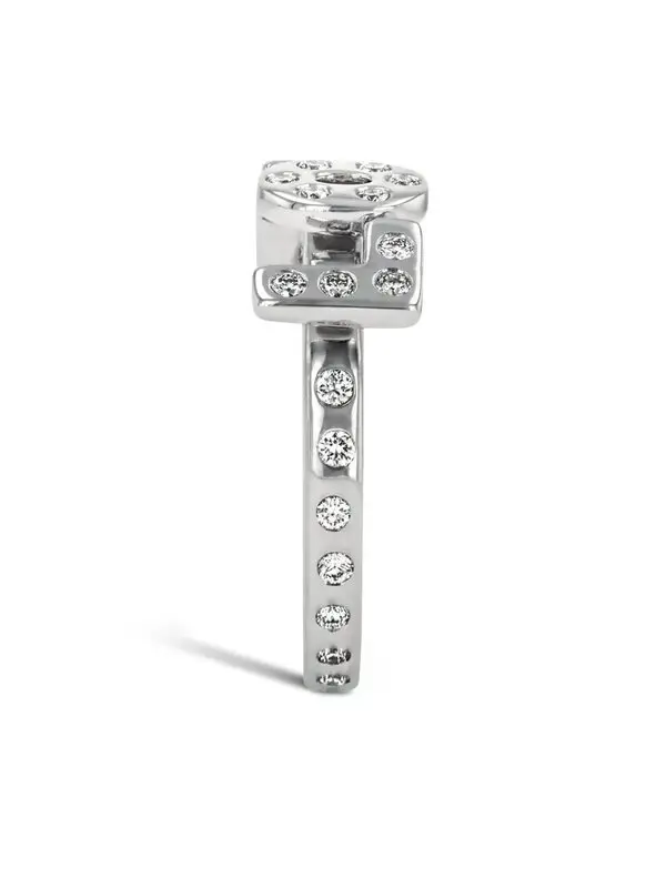 PRAGNELL 18kt White Gold Love Diamond And Ruby Ring