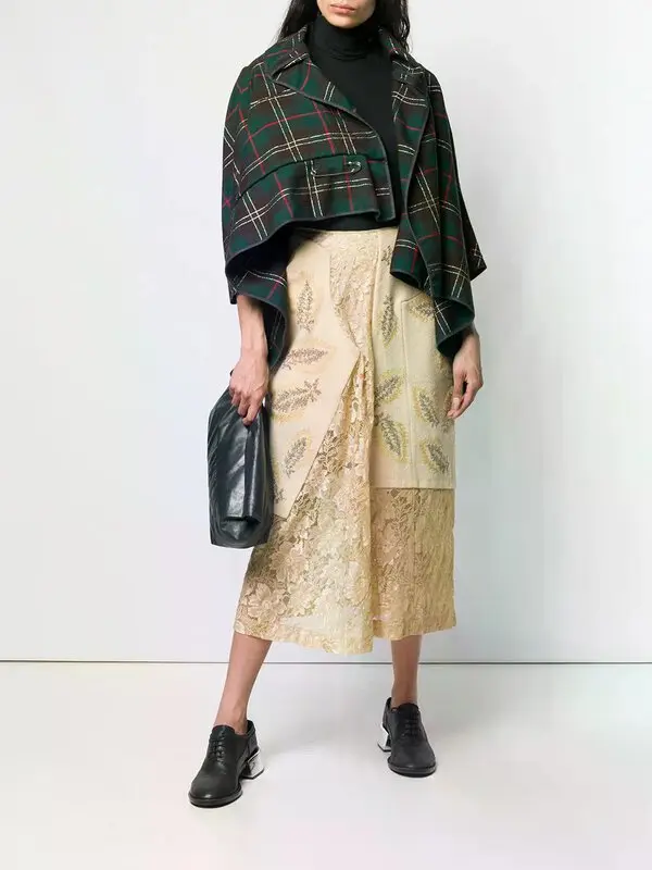 Comme Des Garçons 1997 Lace Panel Midi Skirt