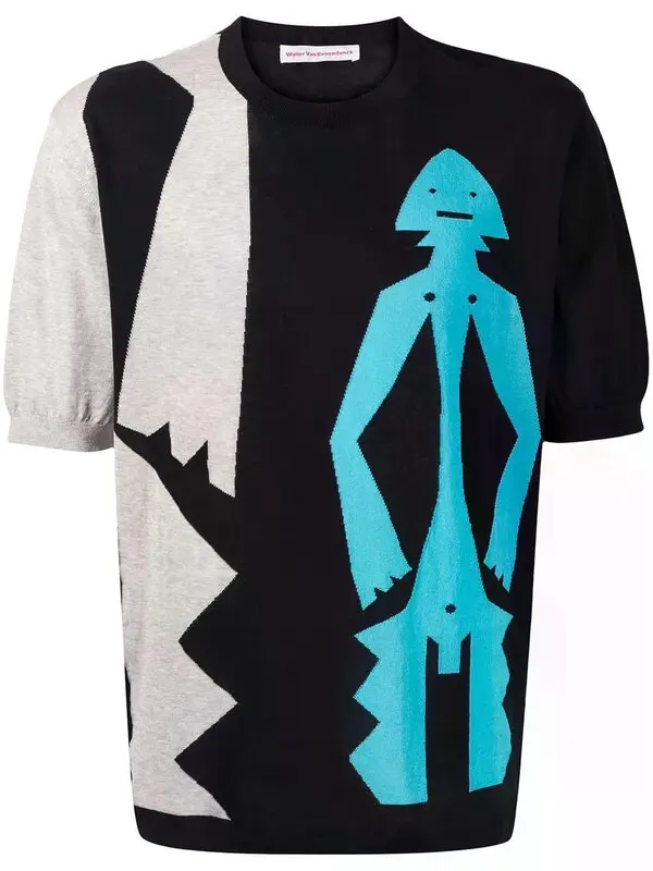 WALTER VAN BEIRENDONCK Mumuye Knit T-shirt - Black