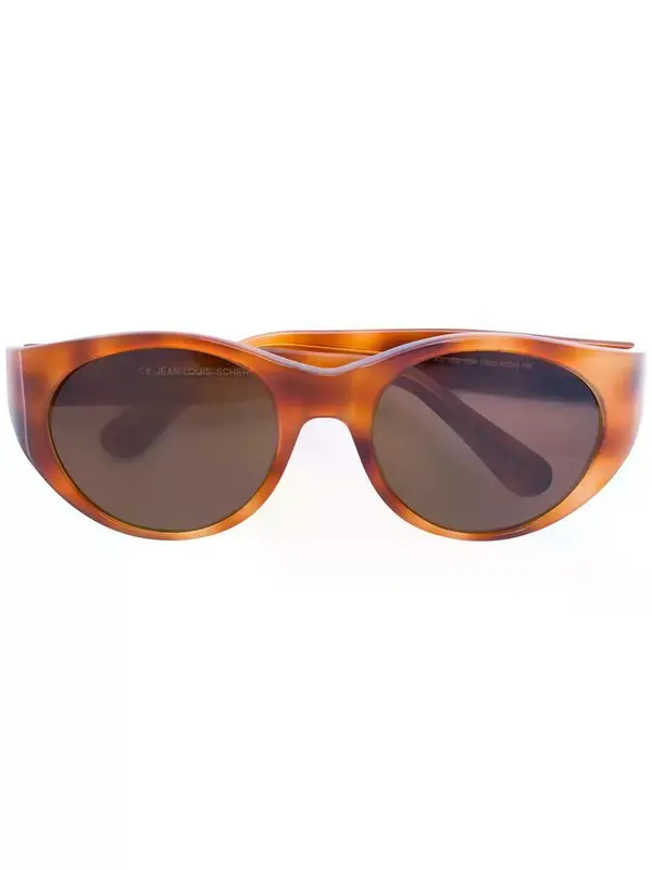 Jean Louis Scherrer Oval-frame Tortoiseshell Sunglasses