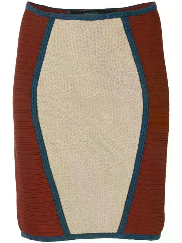 JEAN PAUL GAULTIER 1990 Knitted Pencil Skirt - Red