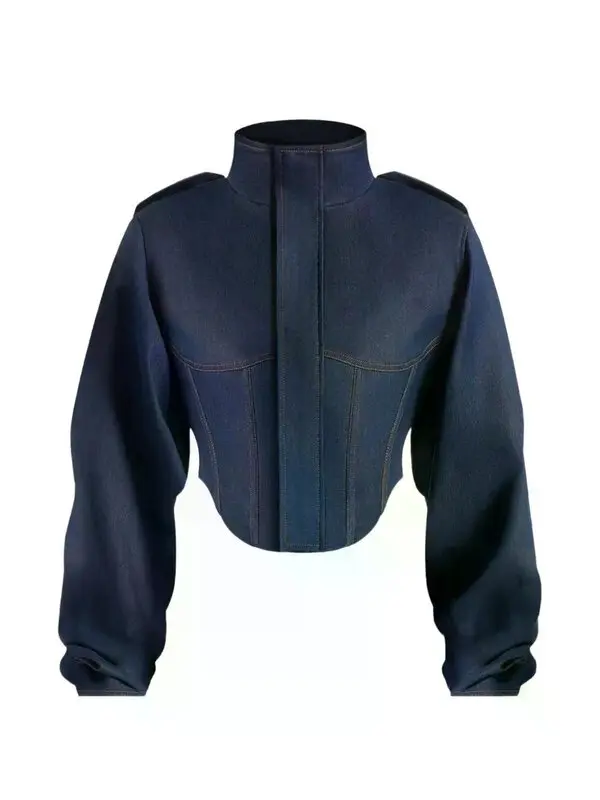 Manière De Voir Maniere De Voir Solange Tacked-sleeve Denim Jacket