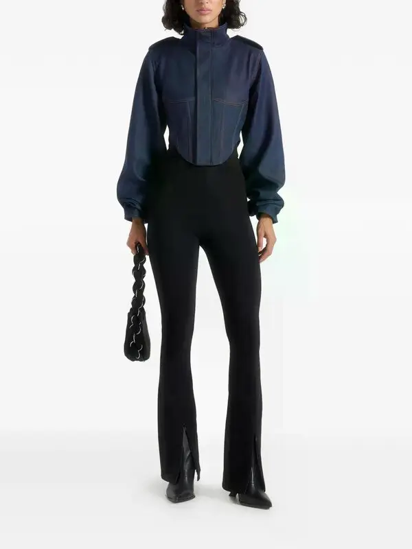 Manière De Voir Maniere De Voir Solange Tacked-sleeve Denim Jacket