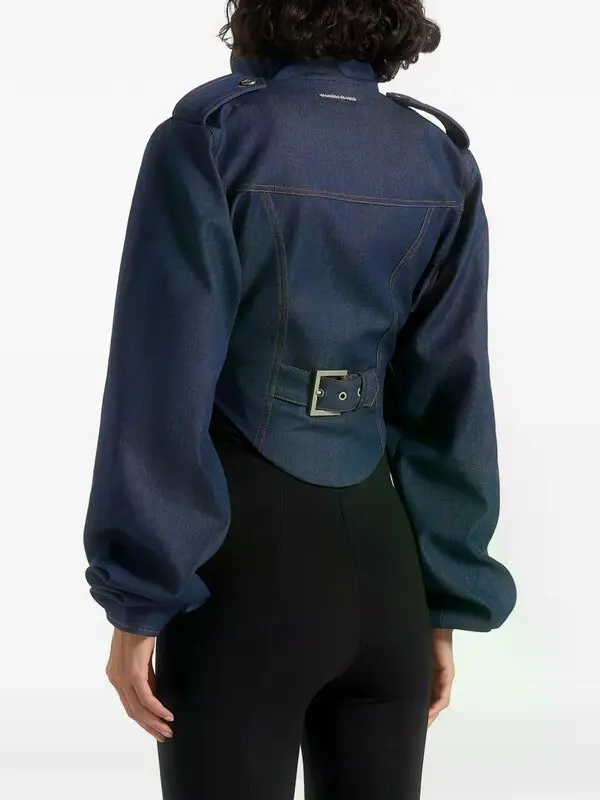 Manière De Voir Maniere De Voir Solange Tacked-sleeve Denim Jacket
