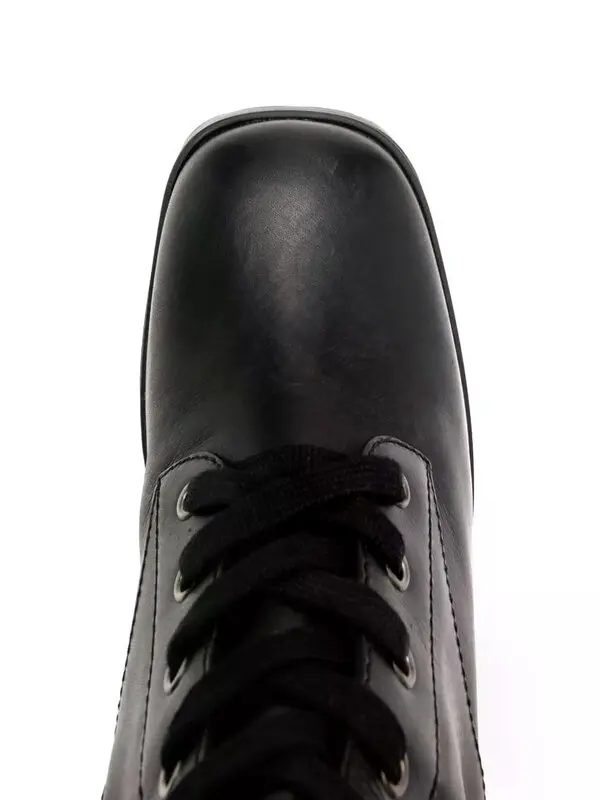 Miu Miu Leather Lace-up Combat Boots