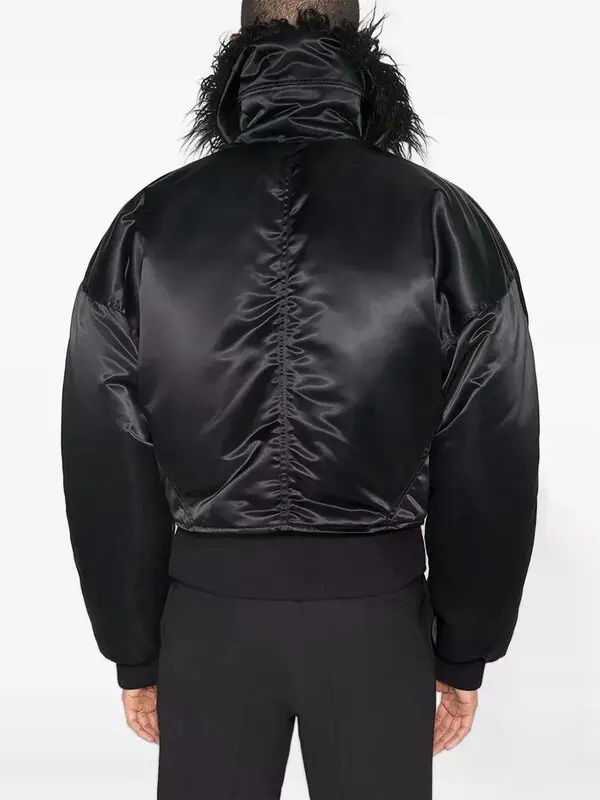 MUGLER Fur Collar Bomber Jacket