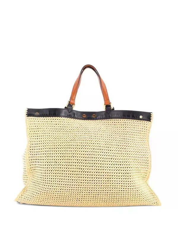 Fendi Peekaboo X-raffia Medium Tote Bag