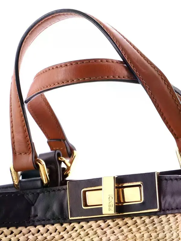 Fendi Peekaboo X-raffia Medium Tote Bag