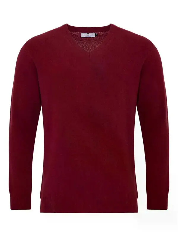 LOJA DAS MEIAS V-neck Fine Knit Wool Sweater