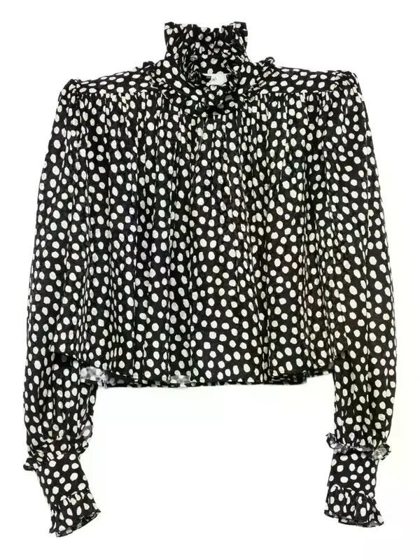 Chloé Ruffled-collar Polka-dot Blouse