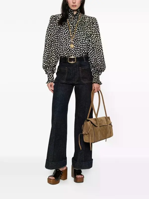 Chloé Ruffled-collar Polka-dot Blouse