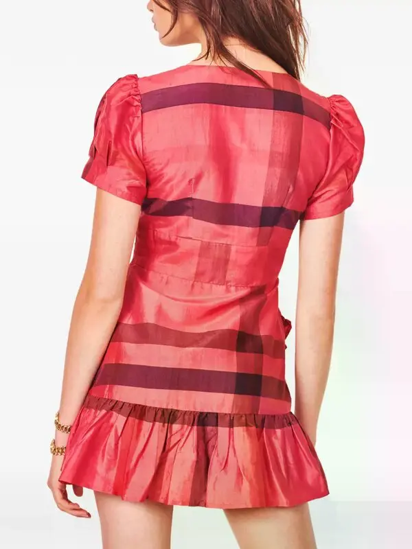 LoveShackFancy Bea Plaid Ruffled Dress