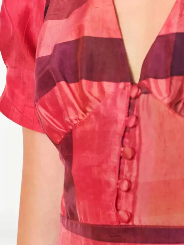 LoveShackFancy Bea Plaid Ruffled Dress