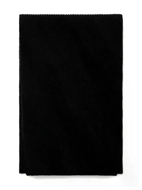 Sunspel Ribbed-knit Scarf - Black