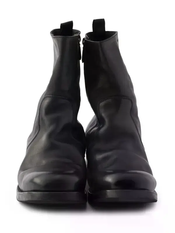 Prada Zipper Leather Mid-calf Boots