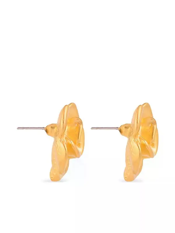SUSAN CAPLAN 1990s Plated Floral Motif Earrings
