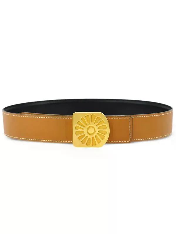 Hermès 1996 Le Soleil Hinflower Belt - Brown