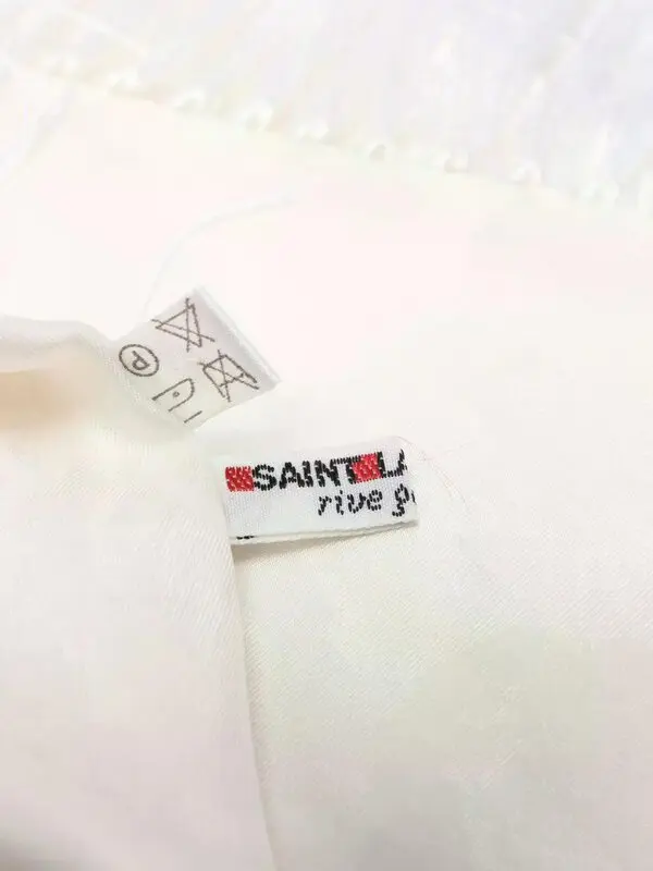 Saint Laurent 1990s Fringed Silk Scarf