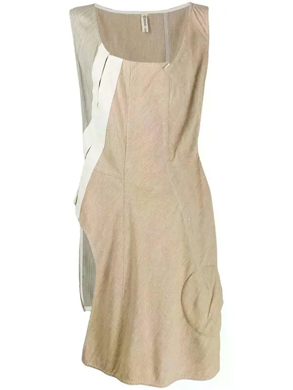 Comme Des Garçons 1999 Patchwork Asymmetric Dress - Neutrals