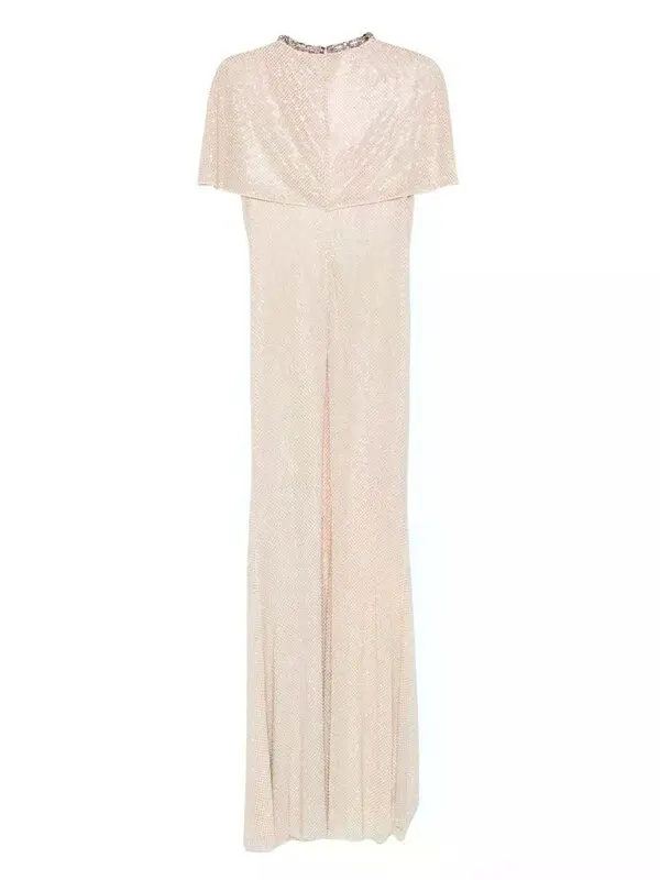 SELF-PORTRAIT Embellished Draped Maxi Dress