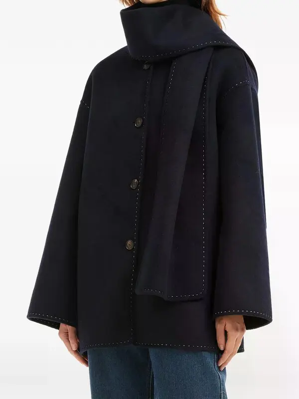 B+AB Scarf-embellished Jacket - Blue
