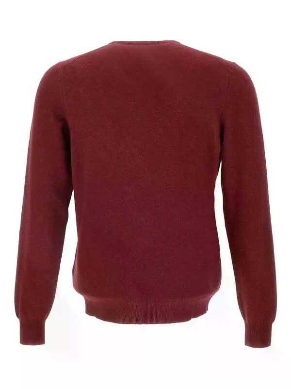 GRAN SASSO Crew-neck Ribbed-trims Sweater - Red