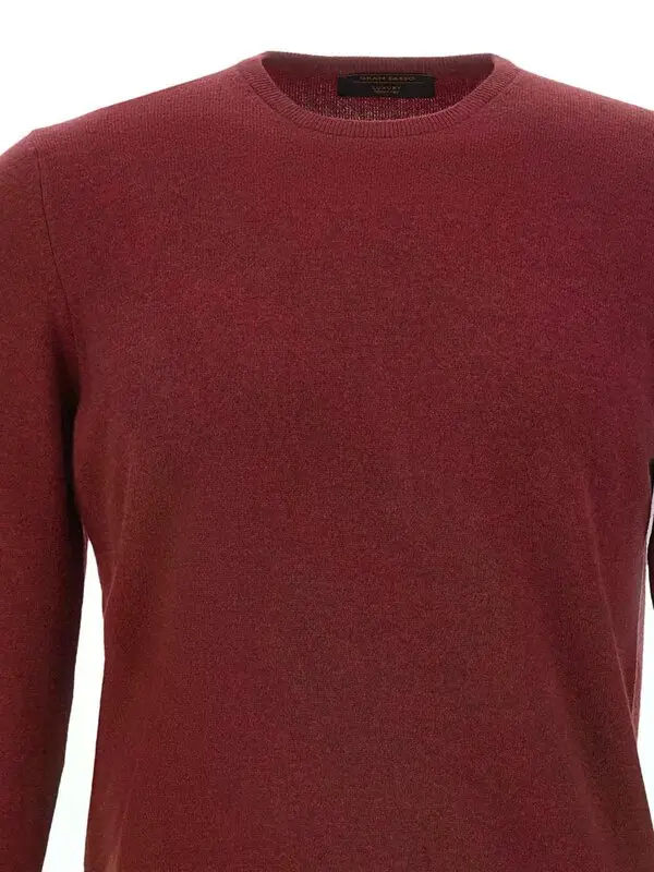 GRAN SASSO Crew-neck Ribbed-trims Sweater - Red