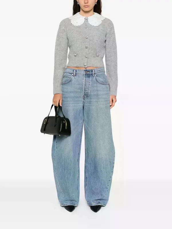SELF-PORTRAIT Scalloped Collar Embellished Cardigan