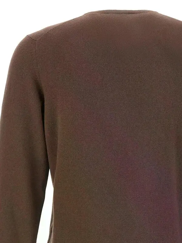 GRAN SASSO Ribbed Trims Crew-neck Sweater - Brown
