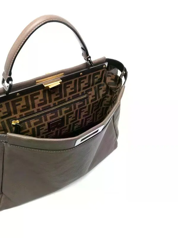 Fendi 2010s Peekaboo Leather Tote Bag