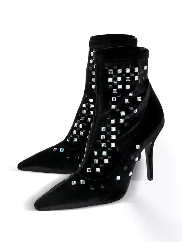 GIUSEPPE ZANOTTI Crystal-embellished Pointed Toe Stiletto Ankle Boots