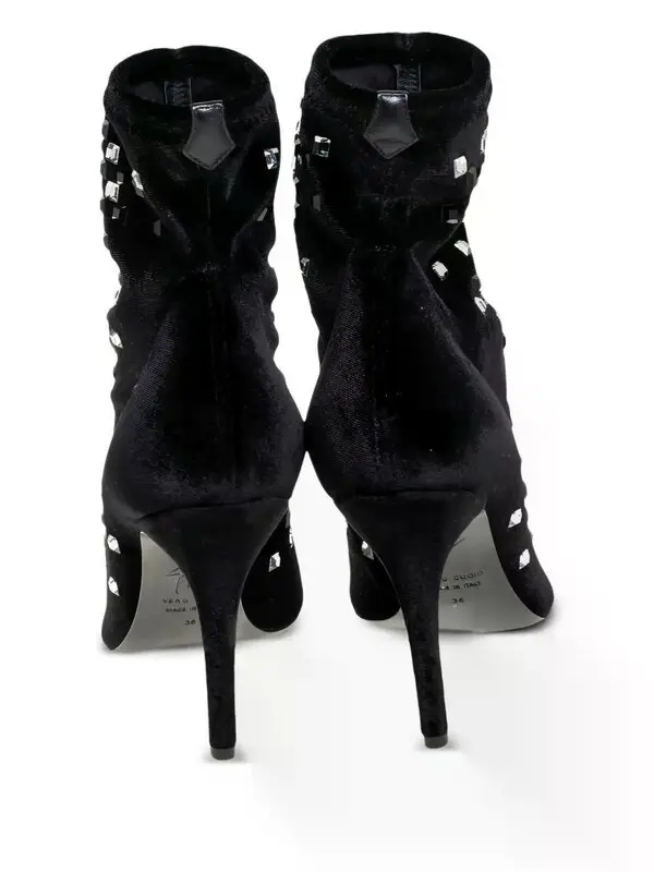 GIUSEPPE ZANOTTI Crystal-embellished Pointed Toe Stiletto Ankle Boots