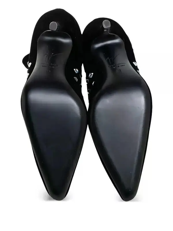 GIUSEPPE ZANOTTI Crystal-embellished Pointed Toe Stiletto Ankle Boots