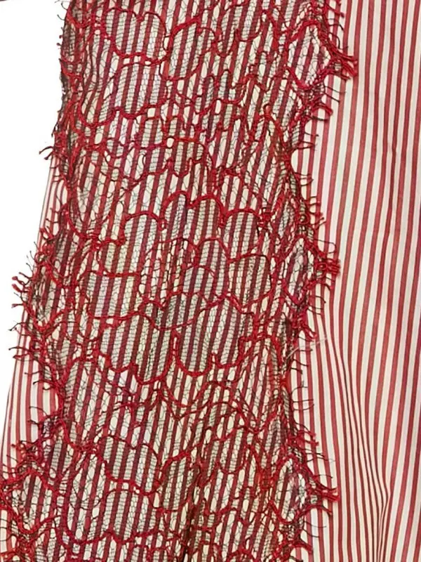 Sandro Striped Lace-detail Top
