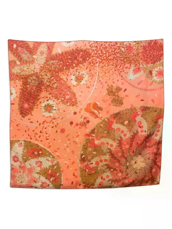 Hermès 2008 Offrandes D’ Un Jour D Rybaltchenko Silk Scarf - Orange