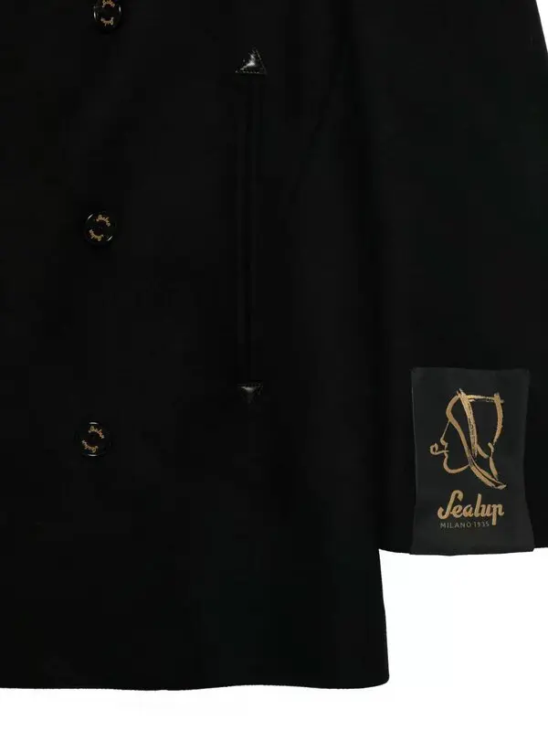 SEALUP Double-breasted Coat - Black