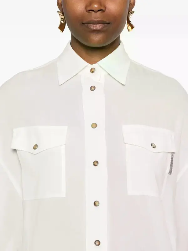 Brunello Cucinelli Silk Crepe De Chine Shirt