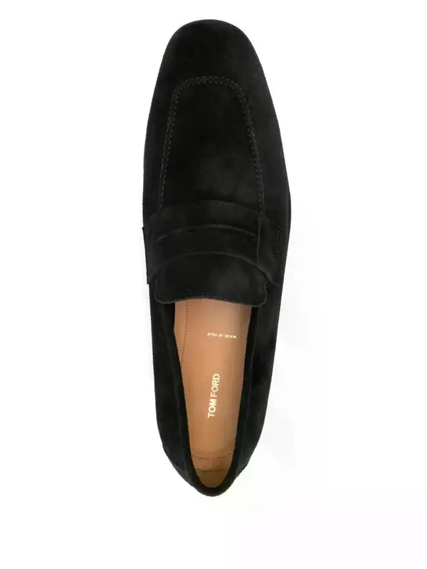 TOM FORD Penny-strap Suede Loafers - Black