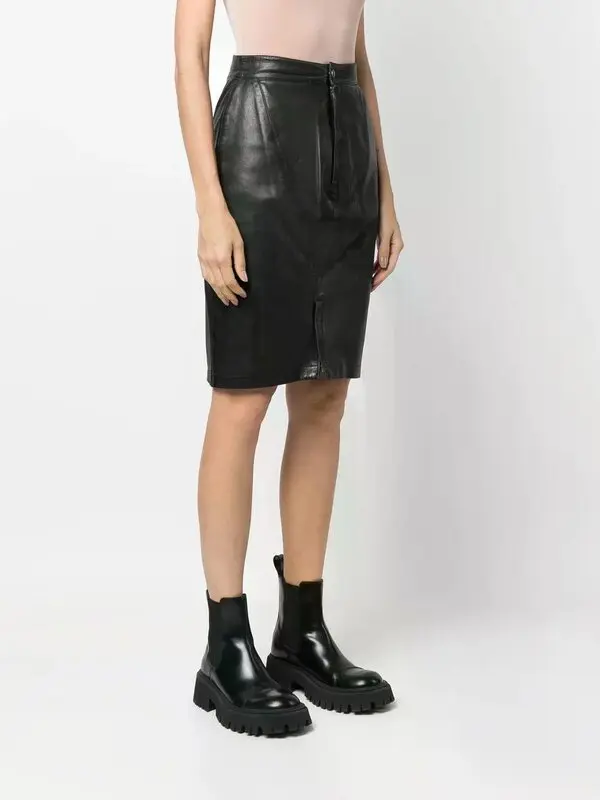 Alaïa 1980s Fitted Leather Pencil Skirt